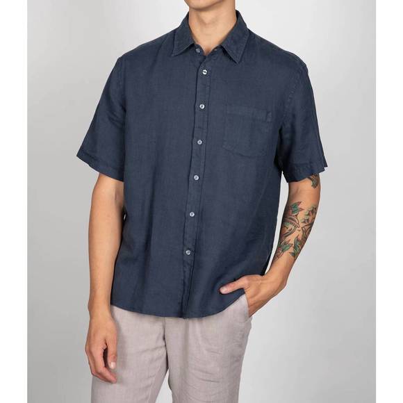 Benson | Shirts | New Benson Miami Linen Shirt In Navy | Poshmark